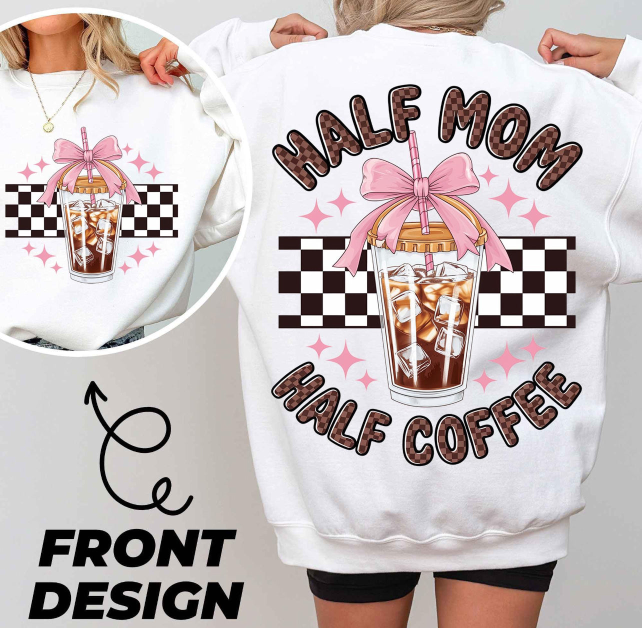 PINK BOW HALF COFFEE HALF MOM (2 PIECES) - DTF TRANSFER – Cole Xylina